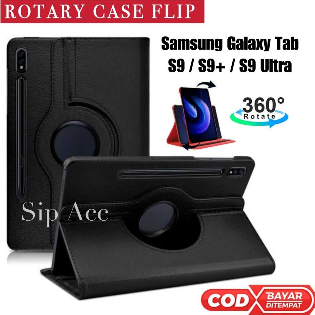 Jual Samsung Tab S9 / Tab S9 Plus / Tab S9 Ultra Flip Case Book Cover Rotary Casing Stand ...