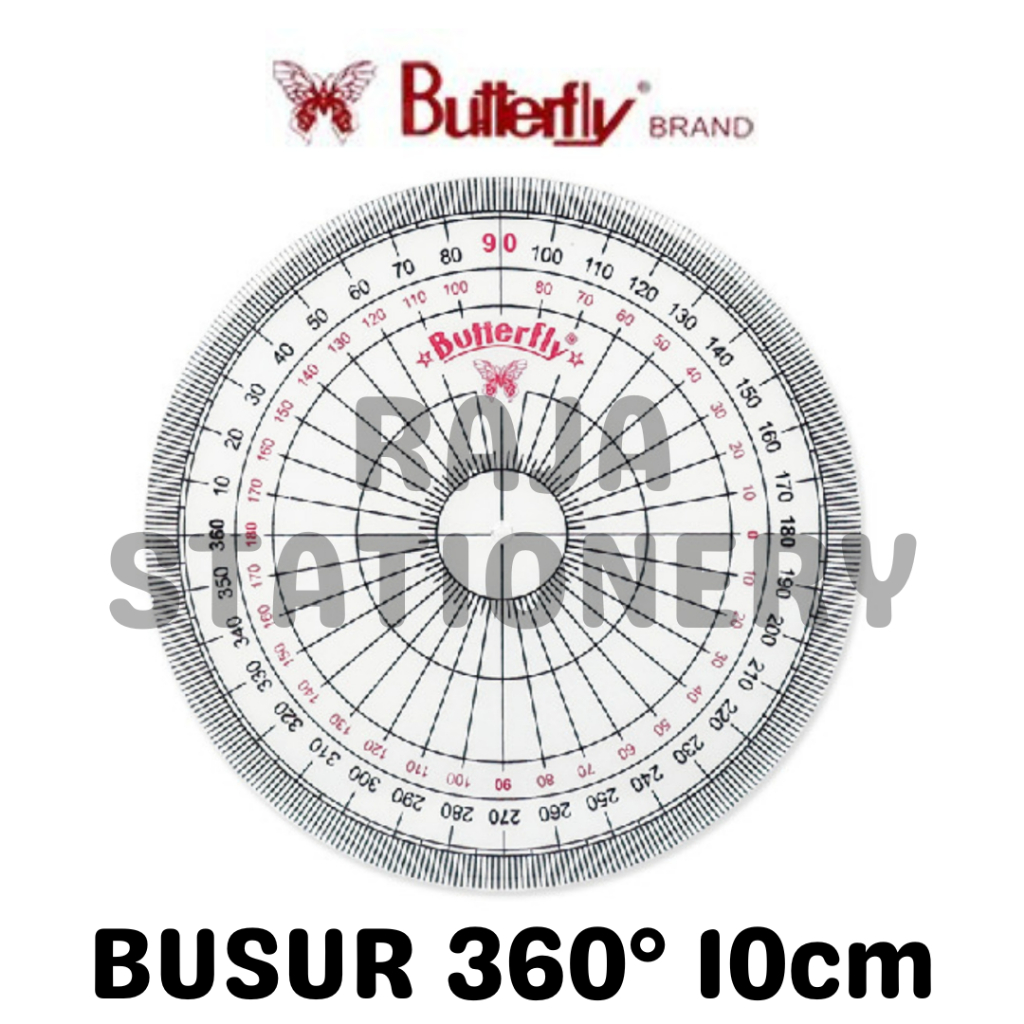 Jual Butterfly Protractor 360° ROUND / Penggaris Busur Derajat 360 ...