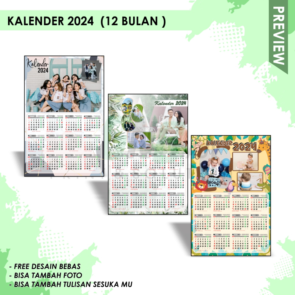 Jual Kalender Poster - Kalender 2024 ukuran A3+[custom foto] | Shopee ...