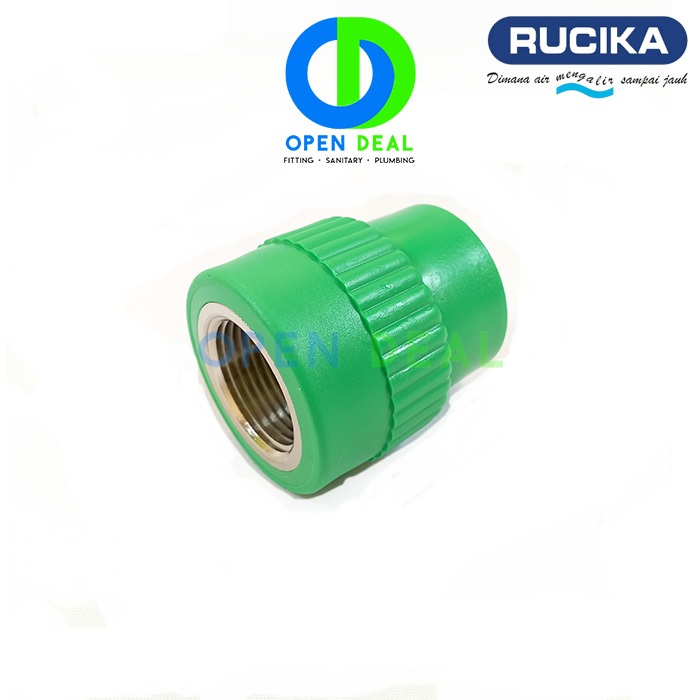 Jual Sok Drat Dalam PPR 25 x 3/4" in Rucika Green / SDD PPR / Fitting PPR / Sambungan Pipa Air ...