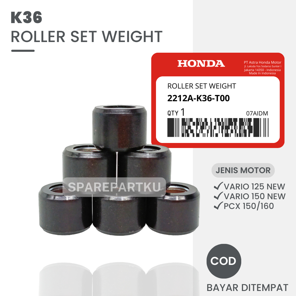 Jual K36 ROLLER SET VARIO 125 LED NEW / VARIO 150 LED NEW / ROLLER ...