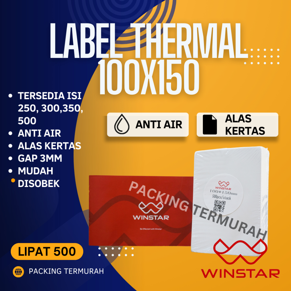 Jual Label Stiker Thermal 100x150 mm Isi 500 pcs Winstar | Shopee Indonesia