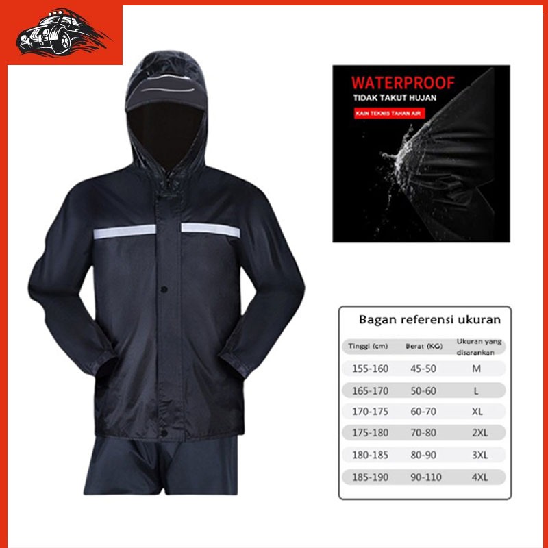 Jual Jas Hujan Tebal Anti Angin Oxford Cloth Waterproof Jas Hujan Setelan Premium Cocok untuk ...