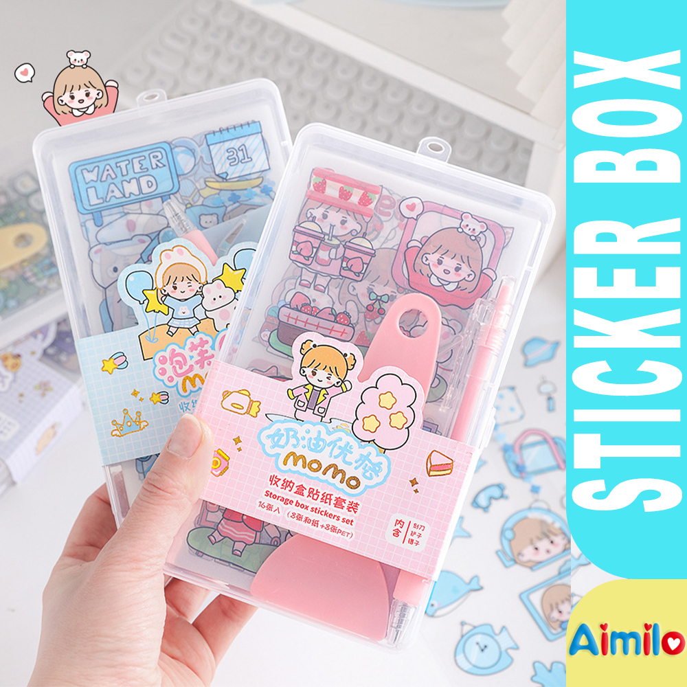 Jual Sticker Set Storage Box Kit Paket Kotak Sticker isi 16 lembar ...