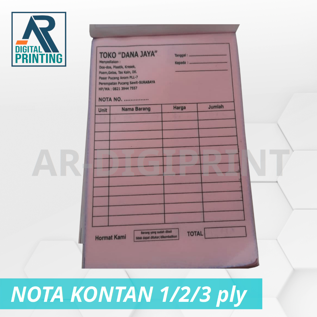 Jual CETAK NOTA KONTAN - BUKU NOTA DAGANG / Nota Toko / Buku Kwitansi ...