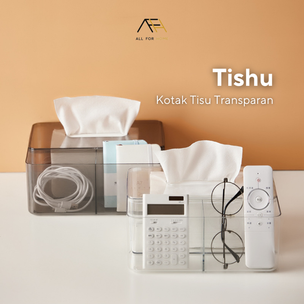 Jual AFH TISHU Tempat Penyimpanan Tissue Transparant / Kotak Tisu Sekat ...
