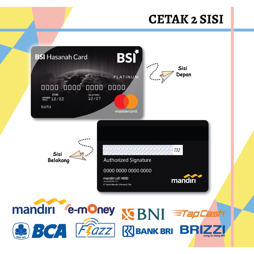 Jual KARTU EMONEY DEBIT CARD BSI PLATINUM E MONEY MANDIRI FLAZZ BCA GEN ...