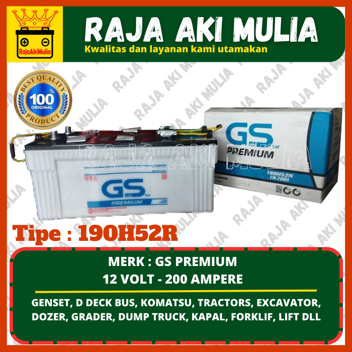 Jual AKI BASAH GS N200 12V200AH 190H52R BATTERY GENSET TRUCK BASAH | Shopee Indonesia