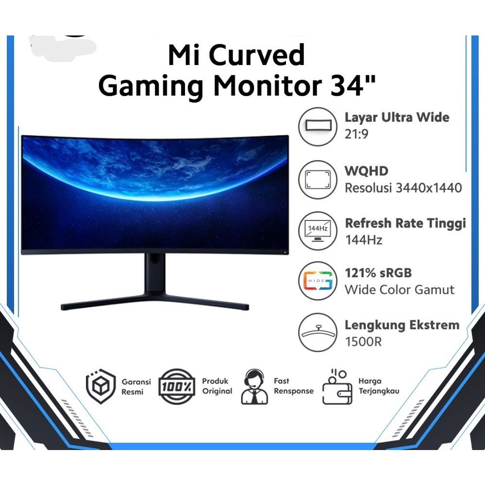 Jual XIAOMI OFFICIAL Mi Curved Gaming Monitor 34 Inch | Shopee Indonesia