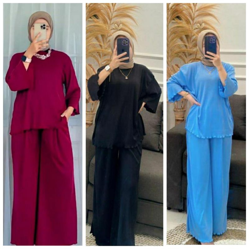 Jual SET KNIT RIB PREMIUM/SETELAN WANITA KNIT/SETCEL WANITA/ ONE SET ...