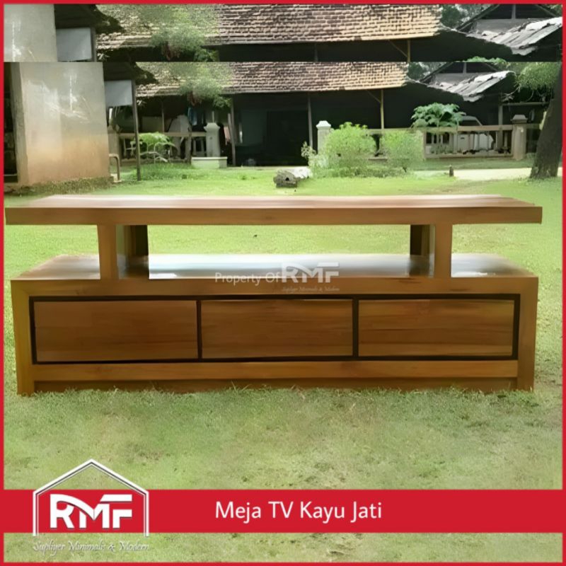 Jual Meja TV Kayu Jati Minimalis Modern Jepara | Shopee Indonesia