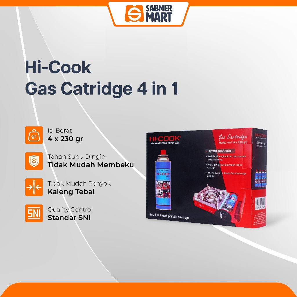 Jual Gas Portable Hi-Cook 1 Dus (4 in 1) Isi 4 pcs | Shopee Indonesia