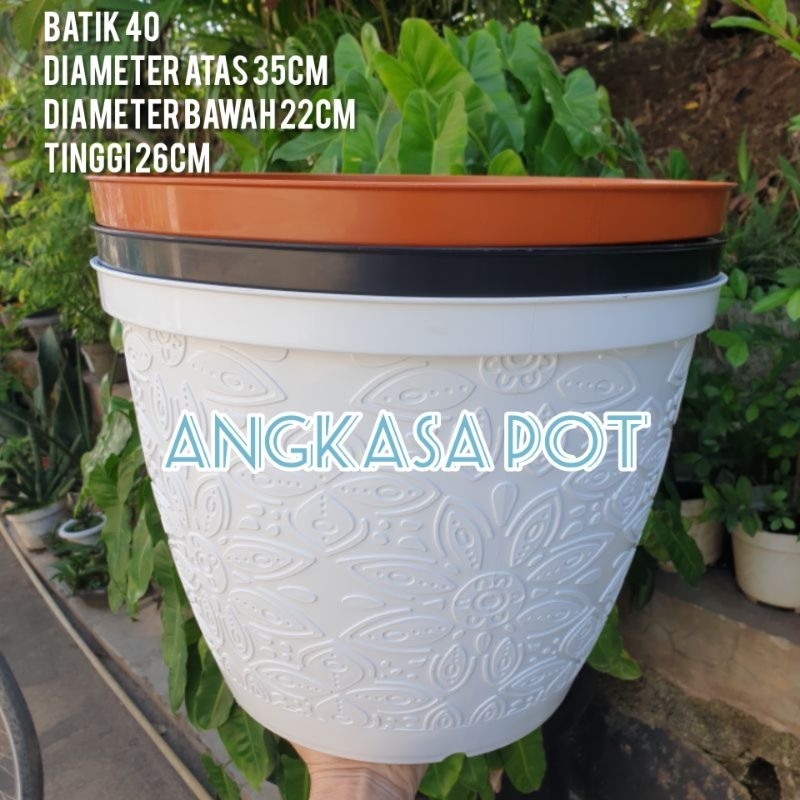 Jual Pot bunga SHALLOM BATIK 35 Pot motif batik timbul bagus tebal ...