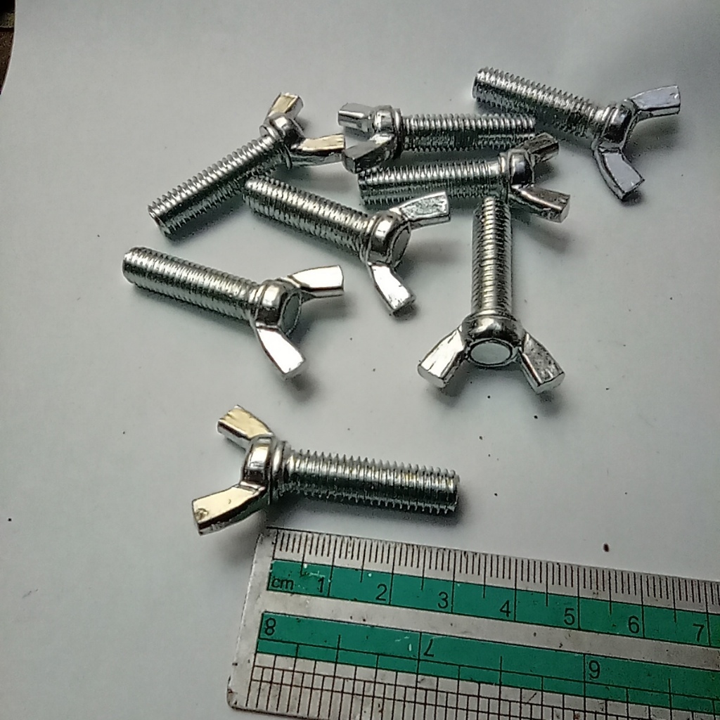 Jual M8x30 Wing Bolt Baut 12 Kupu / Butterfly / Kuping | Shopee Indonesia