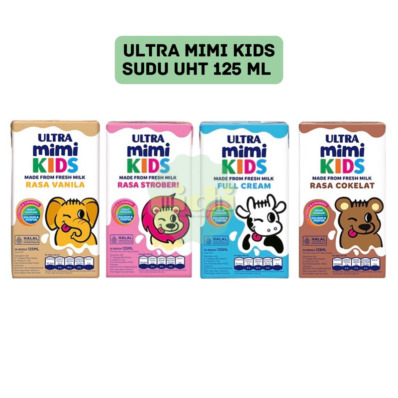 Jual UHT Ultra Mimi Kids Ultra Milk - Full Cream 125ml Susu Kotak Strawberry Vanilla Coklat ...