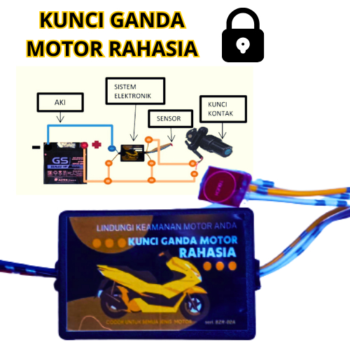 Jual KUNCI GANDA MOTOR ELEKTRONIK pengaman anti maling kunci rahasia ...