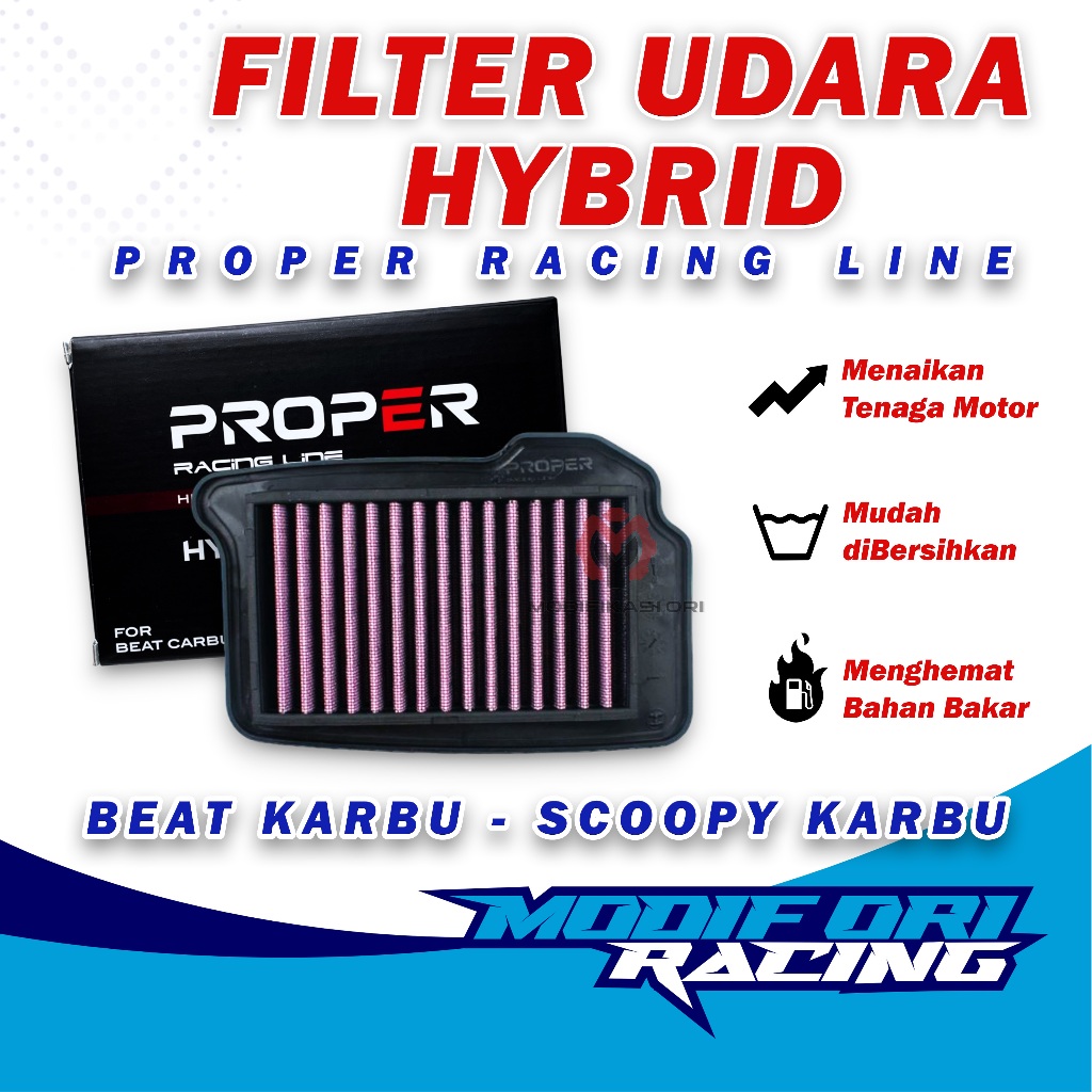 Jual BEAT KARBU filter udara proper racing line untuk motor HONDA Beat ...