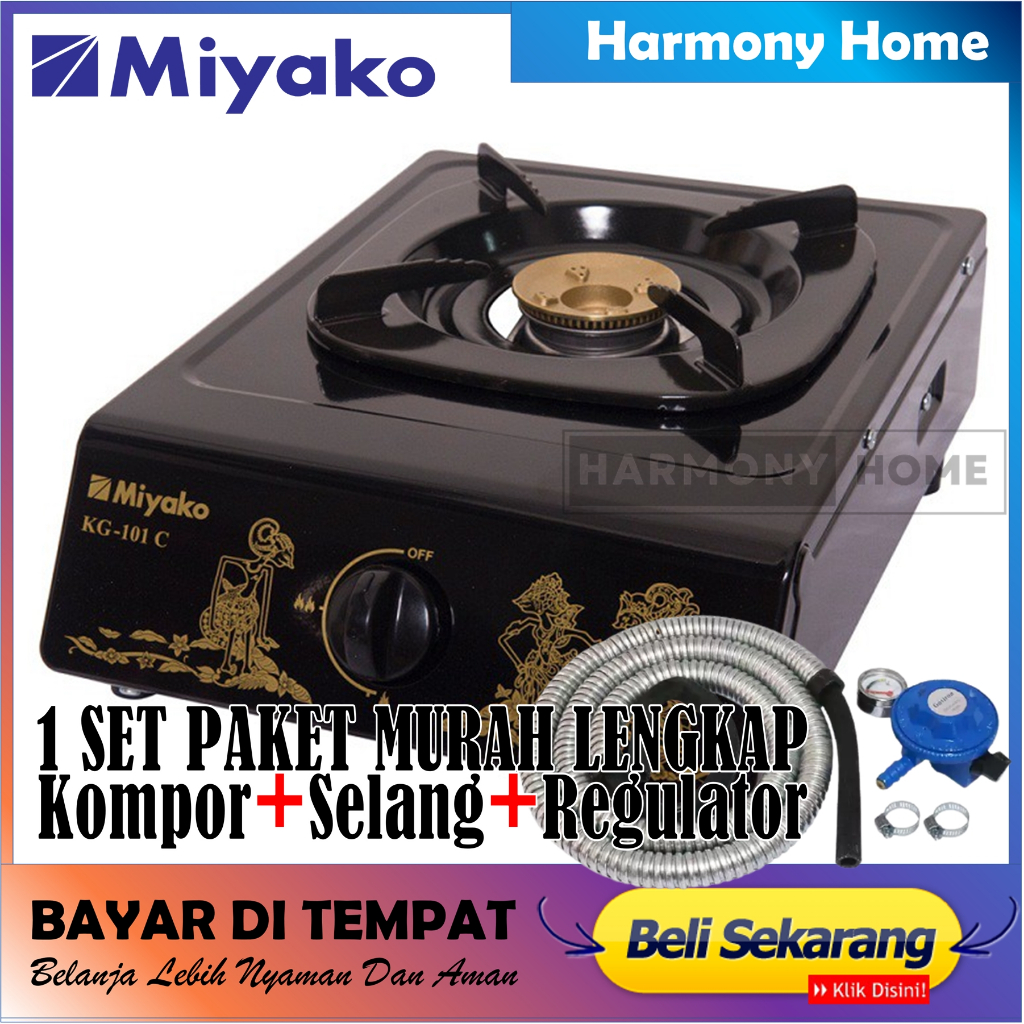 Jual Kompor Miyako KG-101C WAYANG Kompor Gas 1 Tungku Stainless Steel Powder Coating KG 101C ...