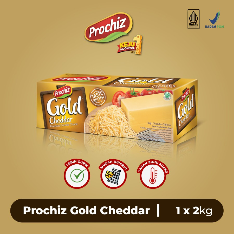Jual PROCHIZ GOLD CHEDDAR KEJU BLOK KEMASAN REPACK | Shopee Indonesia