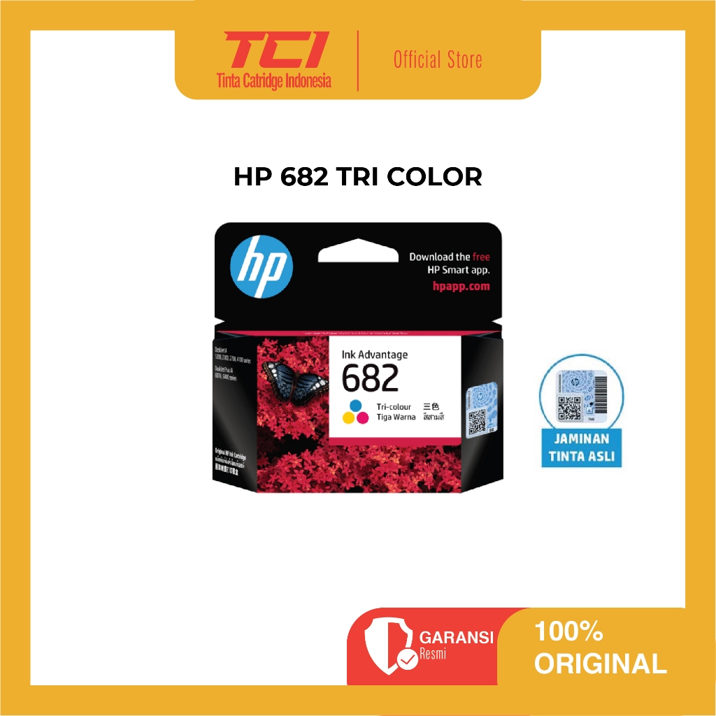 Jual HP 682 Tri-Color Original Ink Cartridge | Shopee Indonesia