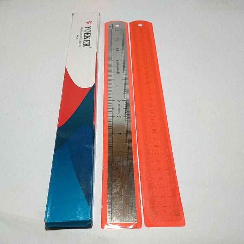 Jual Penggaris garisan besi 30cm steanlis lentur kuat 1 pcs | Shopee ...