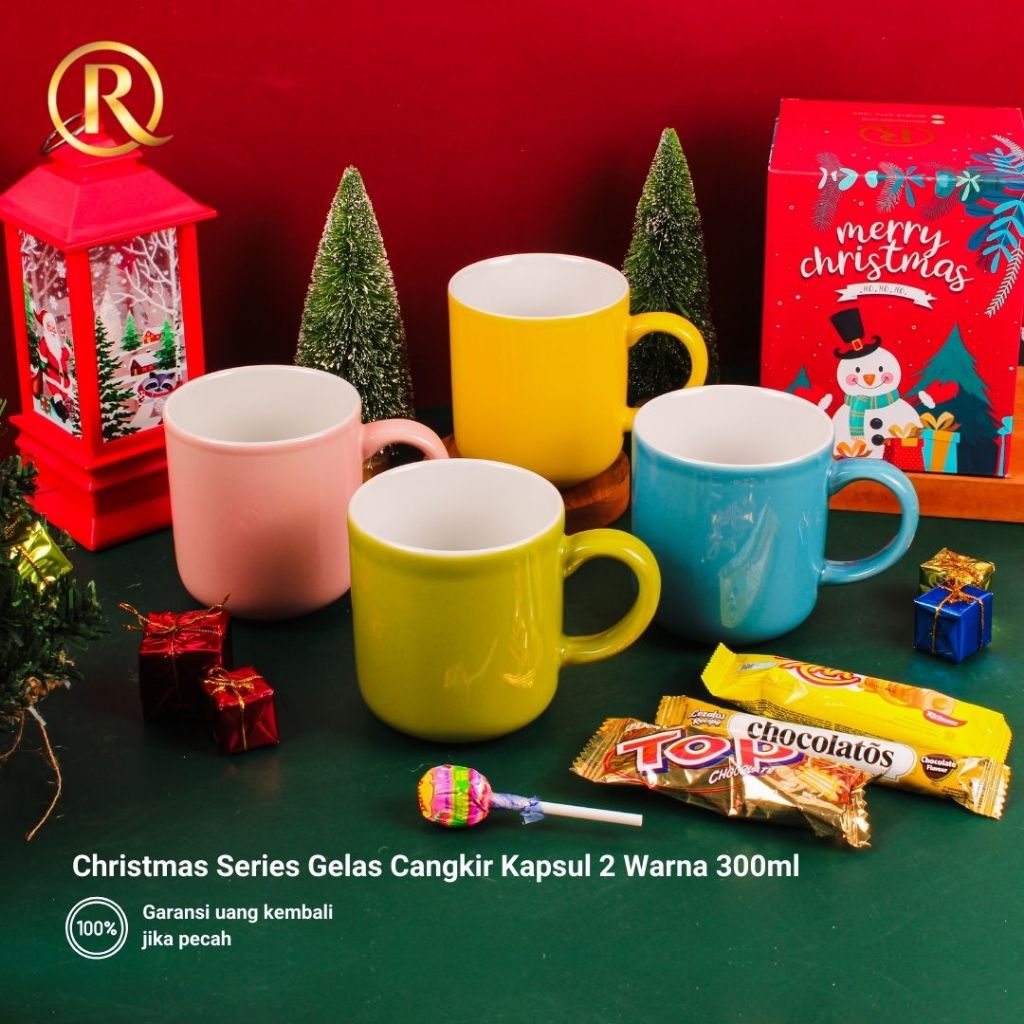 Jual Christmas Hampers Gelas Cangkir Kapsul 2 Warna Porcelain Keramik ...