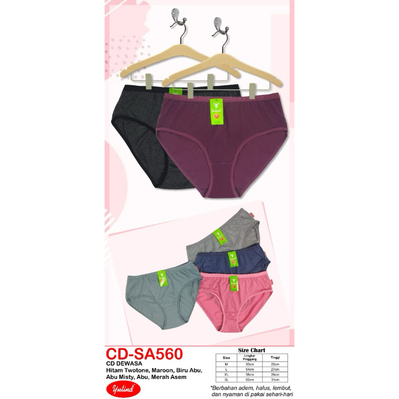 Jual (6pcs) CD dewasa wanita celana dalam cewek perempuan YUTIND SA560 561 by Golden Nick tissue ...