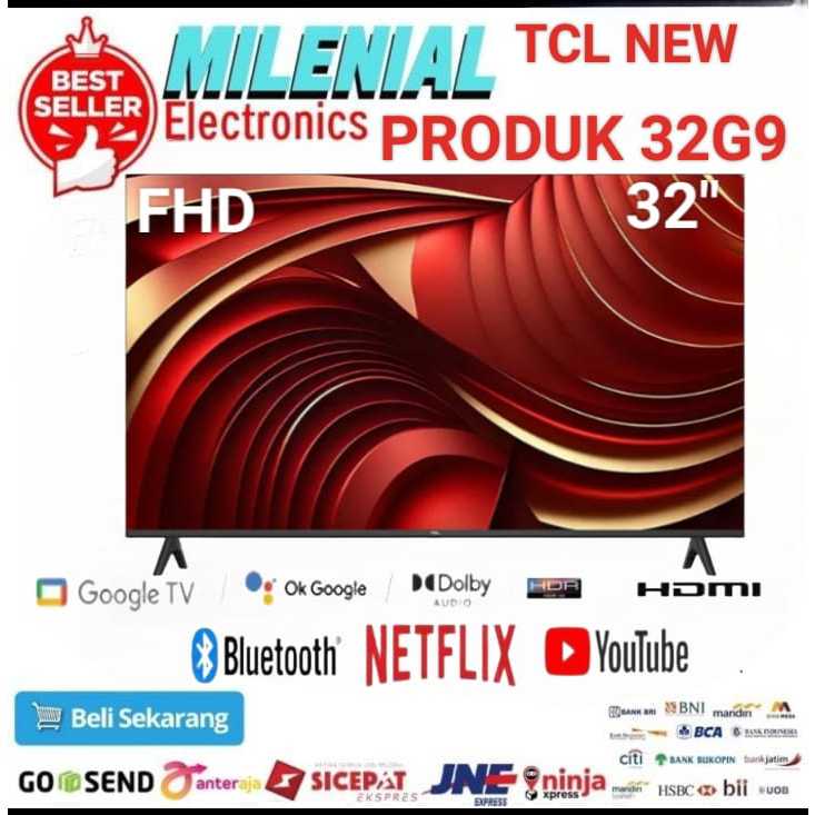 Jual TCL 32G9 Smart Google TV 32 inch - FHD - Google Audio - HDR10 - 32G9 | Shopee Indonesia