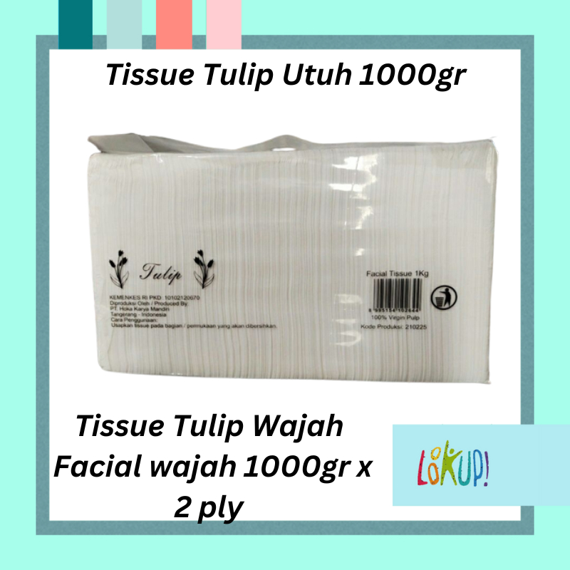 Jual TULIP - Facial Tissue Wajah 1000gr / 1 KG (2 Ply) /Tisu Wajah ...