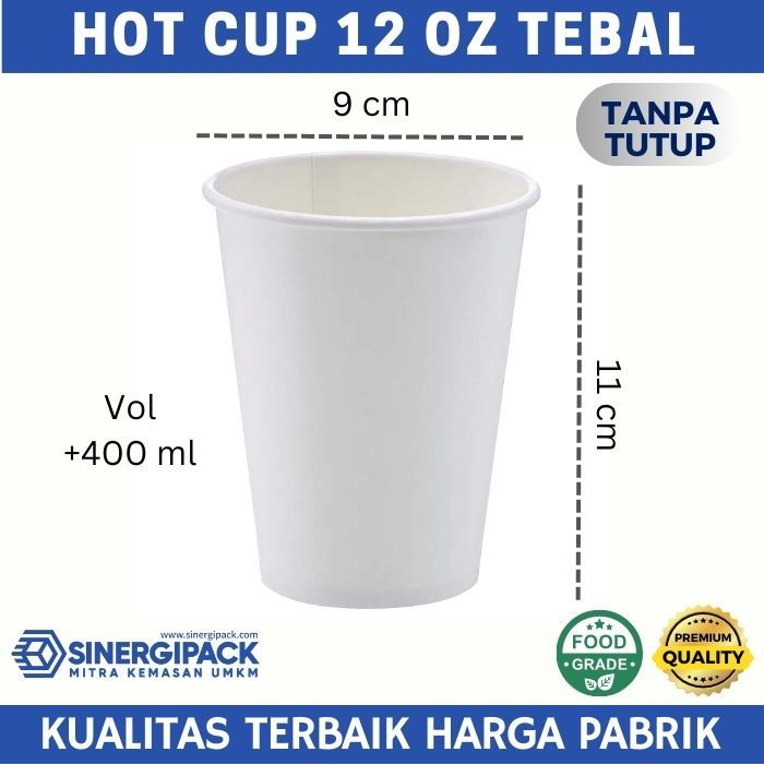 Jual Paper cup 12 oz Tebal - Gelas Kertas Kopi 12 oz Tahan Panas ...