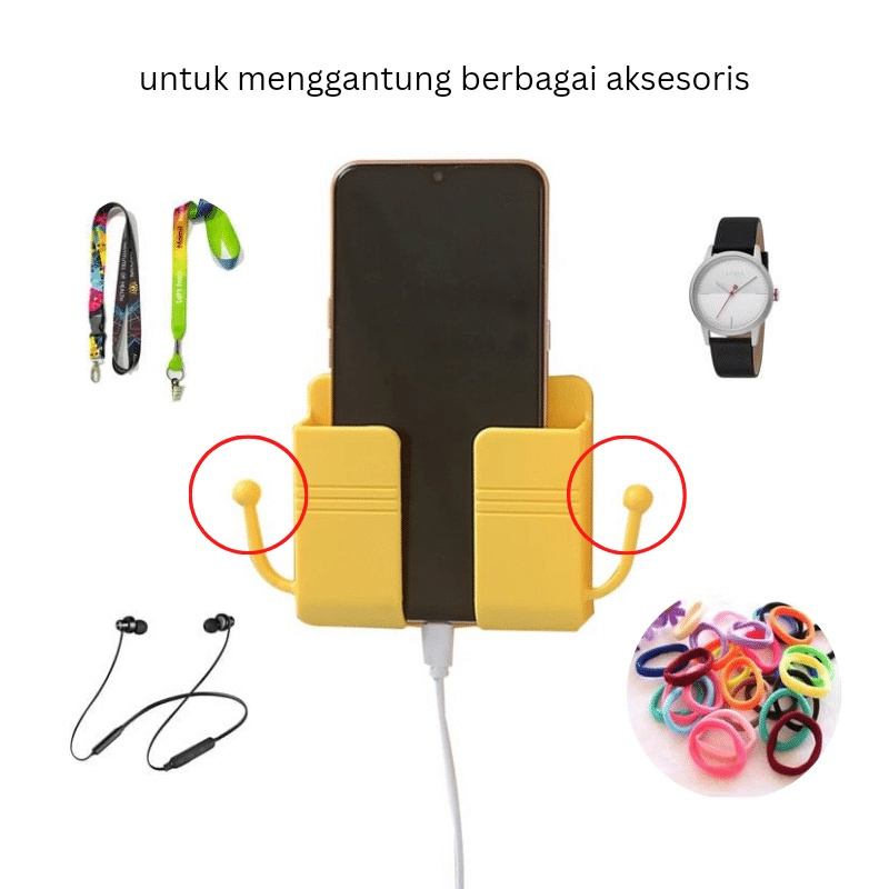 Jual HOLDER HP TEMPEL DINDING 2 KAIT GANTUNGAN SERBAGUNA / Tempat Cas ...