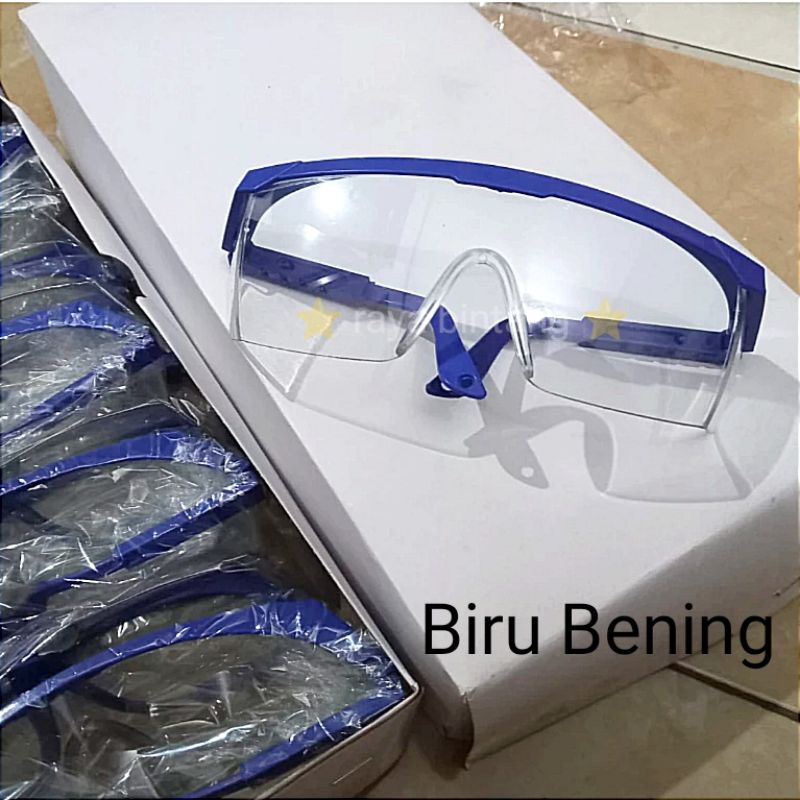 Jual KACAMATA UV safety biru bening clear pelindung mata tukang las ...