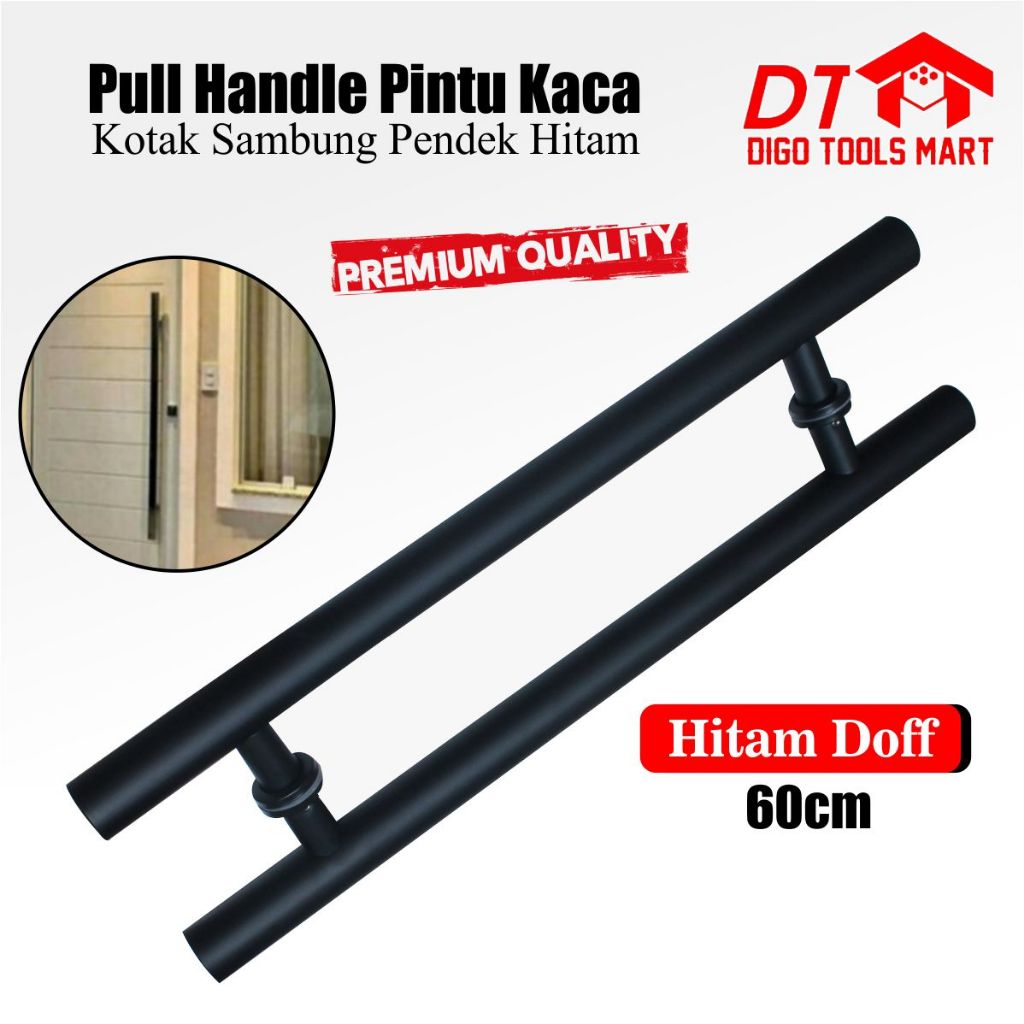 Jual Pull Handle Pintu Kaca Bulat Hitam 60 cm | Shopee Indonesia