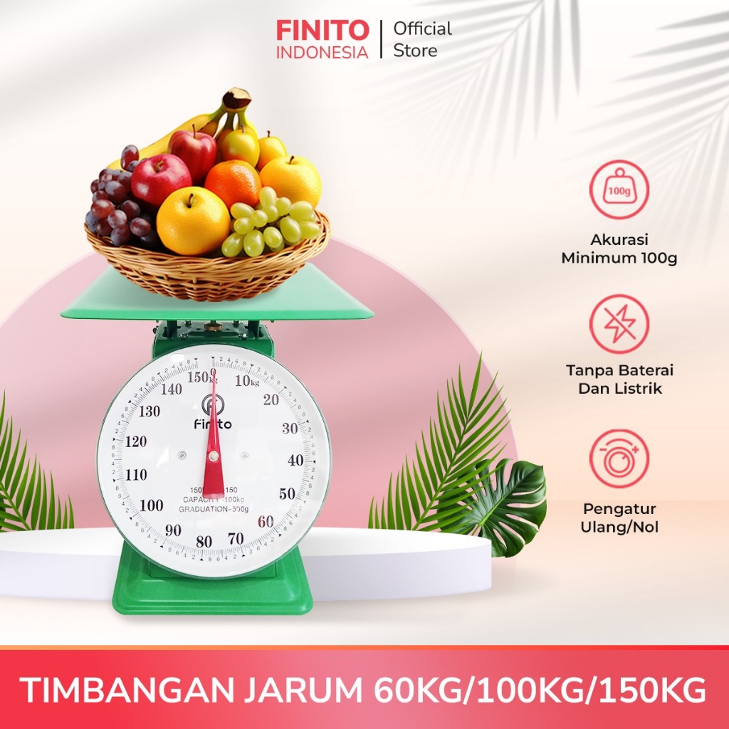 Jual Timbangan Jarum Analog Hijau Datar multifungsi 60kg / 100kg / 150kg | Shopee Indonesia