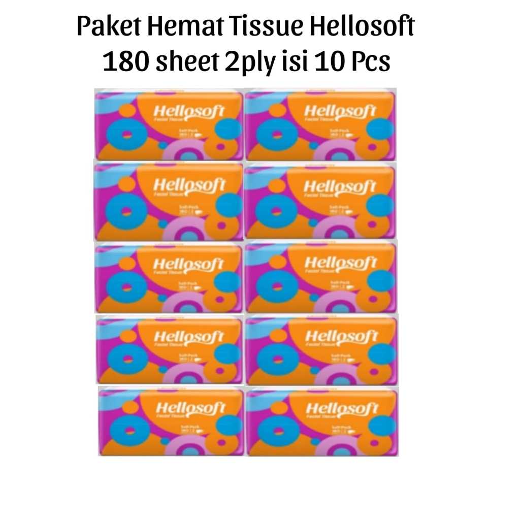 Jual [Paket Hemat isi 10 Pcs] Tissue Hellosoft 180 Sheet 2ply-tisu ...