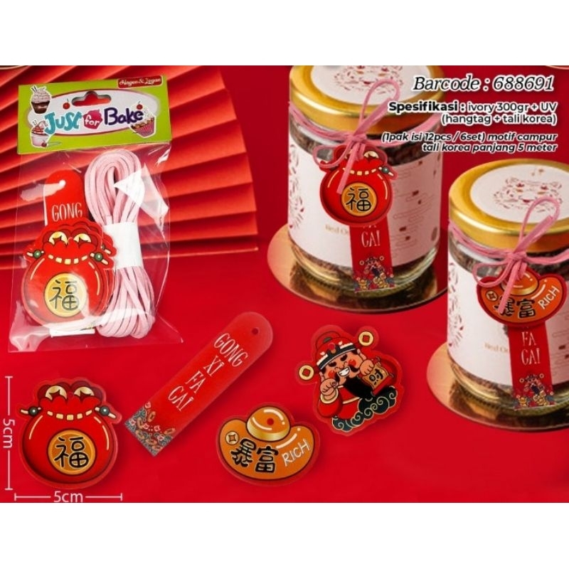 Jual 6 Set Hangtag Imlek Hang tag Imlek Gantungan Imlek Label Gantung ...