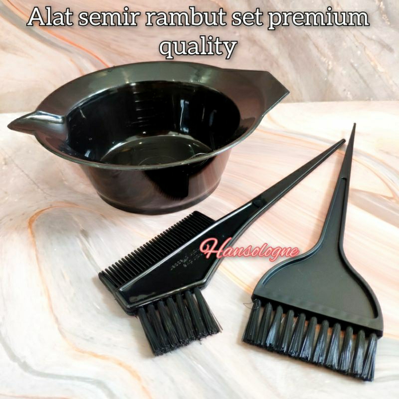 Jual mangkok semir set isi 3 premium quality / alat semir rambut ...