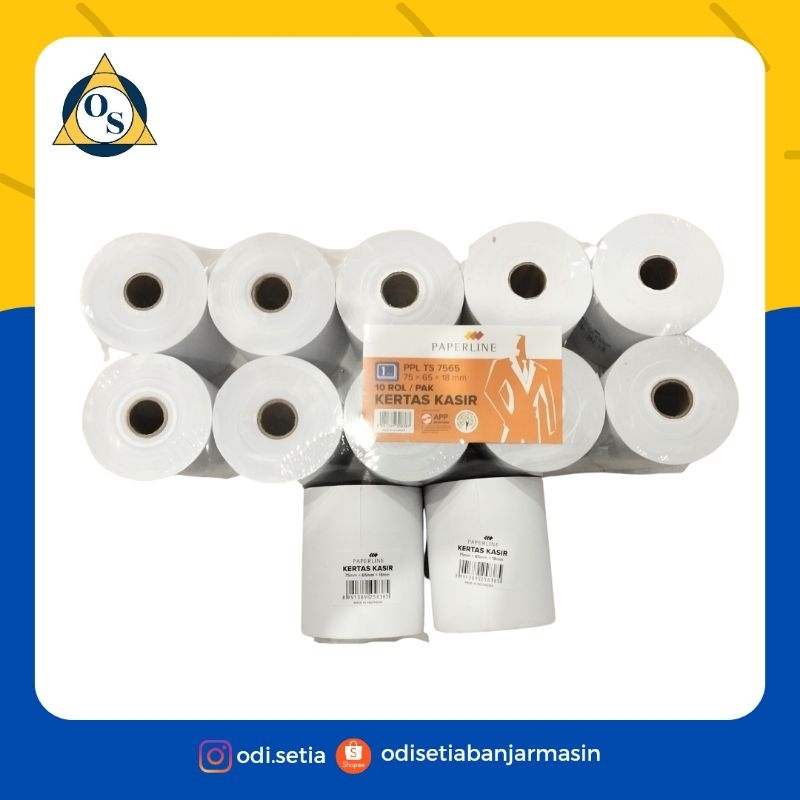 Jual KERTAS KASIR PAPERLINE TELL STRUK SINAR LINE 1 PLY 75mm x 65mm x ...