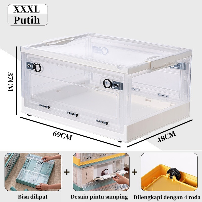 Jual Foldable Storage Box Transparant Large Box Tempat Baju /Mainan ...