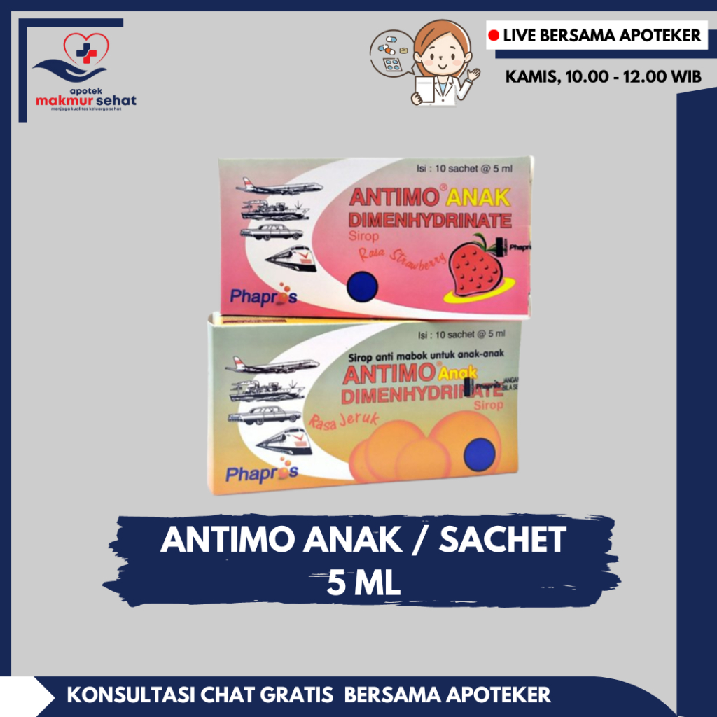 Jual ANTIMO ANAK SACHET RASA JERUK DAN STRAWBERRY - 5 ML | Shopee Indonesia