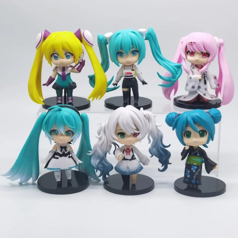 Jual Hatsune Miku Set 6 Action Figure Kawai Version Ornament ...
