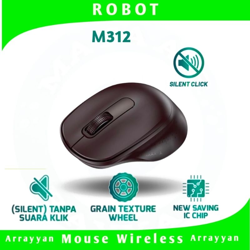 Jual Mouse ROBOT M312 Wireless SILENT CLICK Black | Shopee Indonesia