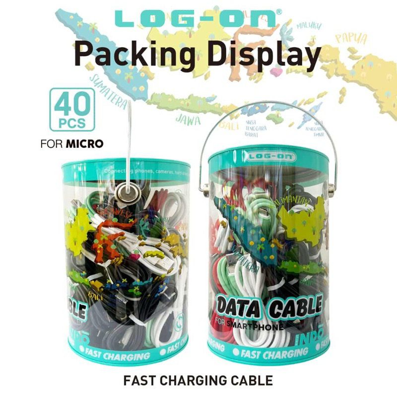 Jual KABEL LOG ON KABEL INDO MICRO 1M Lo-CB78 3A (1 TOPLES=40PCS) | Shopee Indonesia