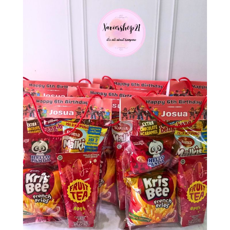 Jual Paket Snack Label Custom Tema Merah | Shopee Indonesia