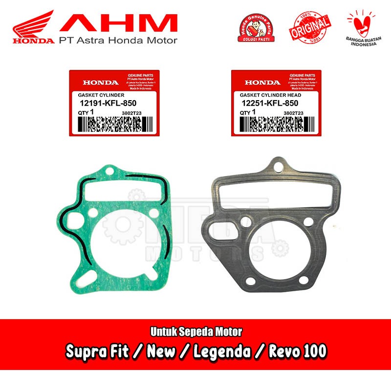 Jual Gasket Paking Blok Deksel Honda Supra Fit Old New Legenda Revo 100 Original AHM 12191 12251 ...