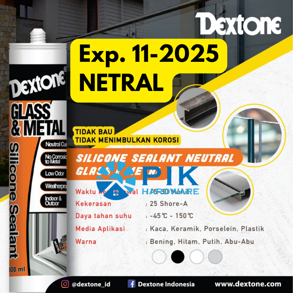 Jual LEM SILICONE SEALANT DEXTONE NETRAL TIDAK BERBAU BOTOL | LEM ...