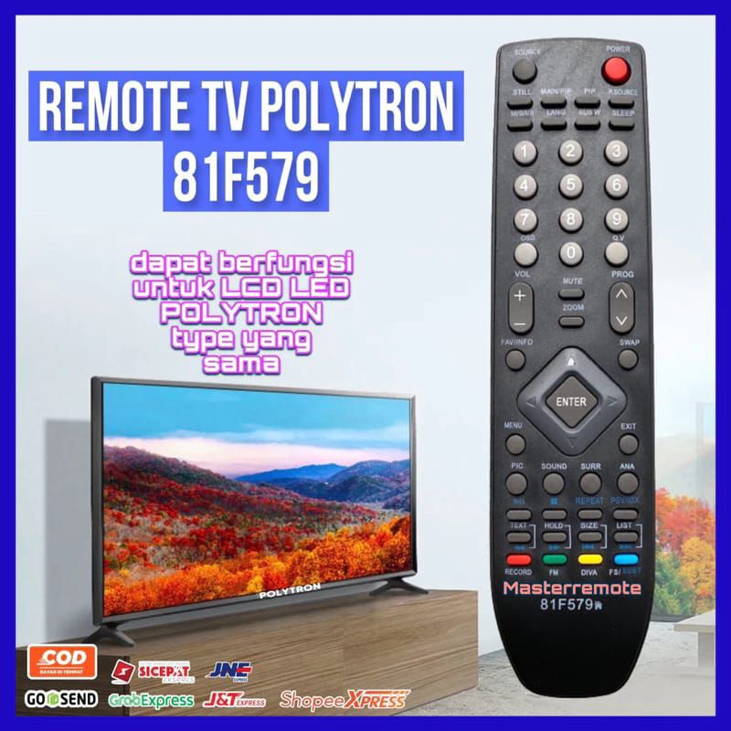 Jual REMOT TV POLYTRON LCD LED 81F579 A Sesuai gambar. | Shopee Indonesia