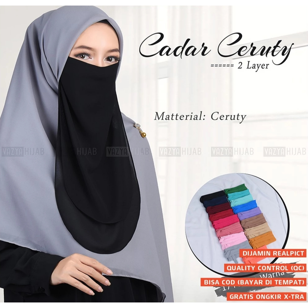 Jual CADAR TALI 2 LAYER CERUTY BABYDOLL NIQAB TANPA JAHITAN BAWAH MATA ...