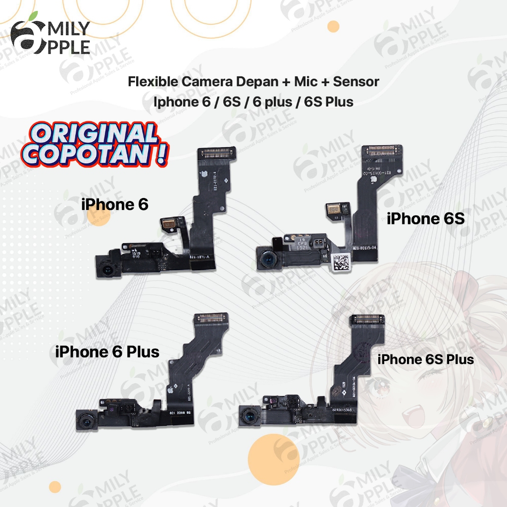 Jual Flexible Kamera Depan Mic Sensor Iphone 6 6S 6+ 6S+ Copotan | Shopee Indonesia
