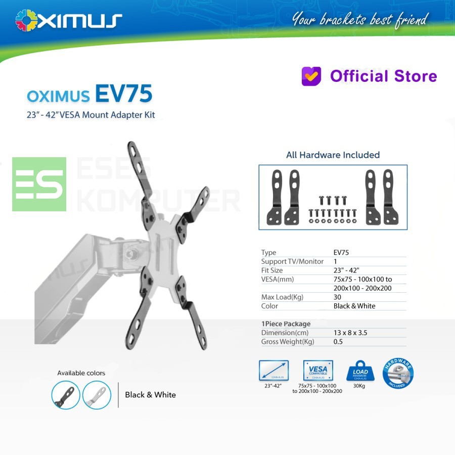 Jual OXIMUS EV75 Extender VESA Adapter 75x75 - 100x100 to 200x200mm ...